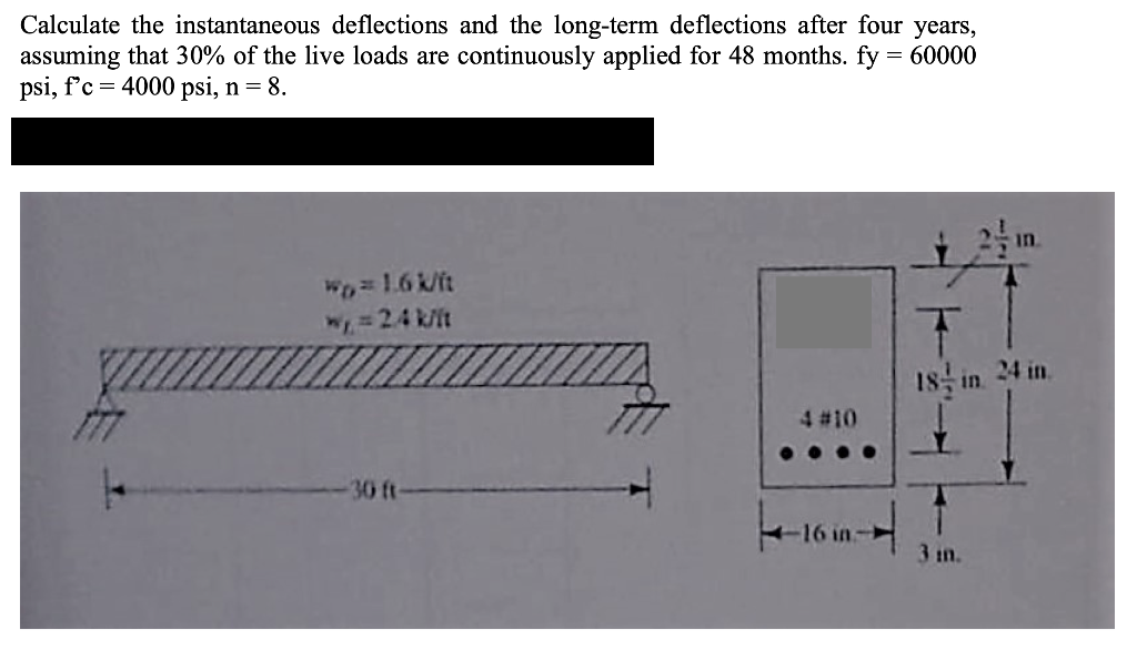 Solved Calculate the instantaneous deflections and the | Chegg.com