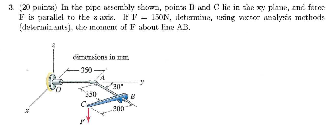 Solved 3. (20 points) In the pipe assembly shown, points B | Chegg.com