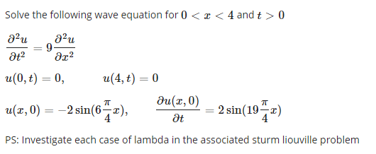 Solved at2 Solve the following wave equation for ()