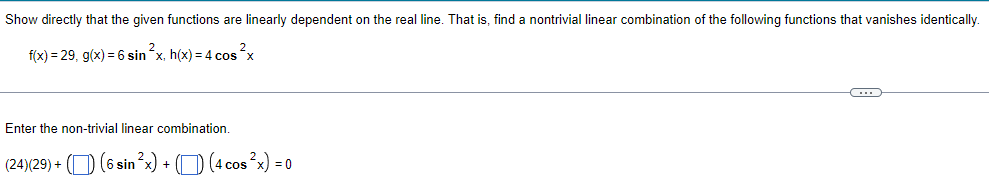 Solved Show directly that the given functions are linearly | Chegg.com