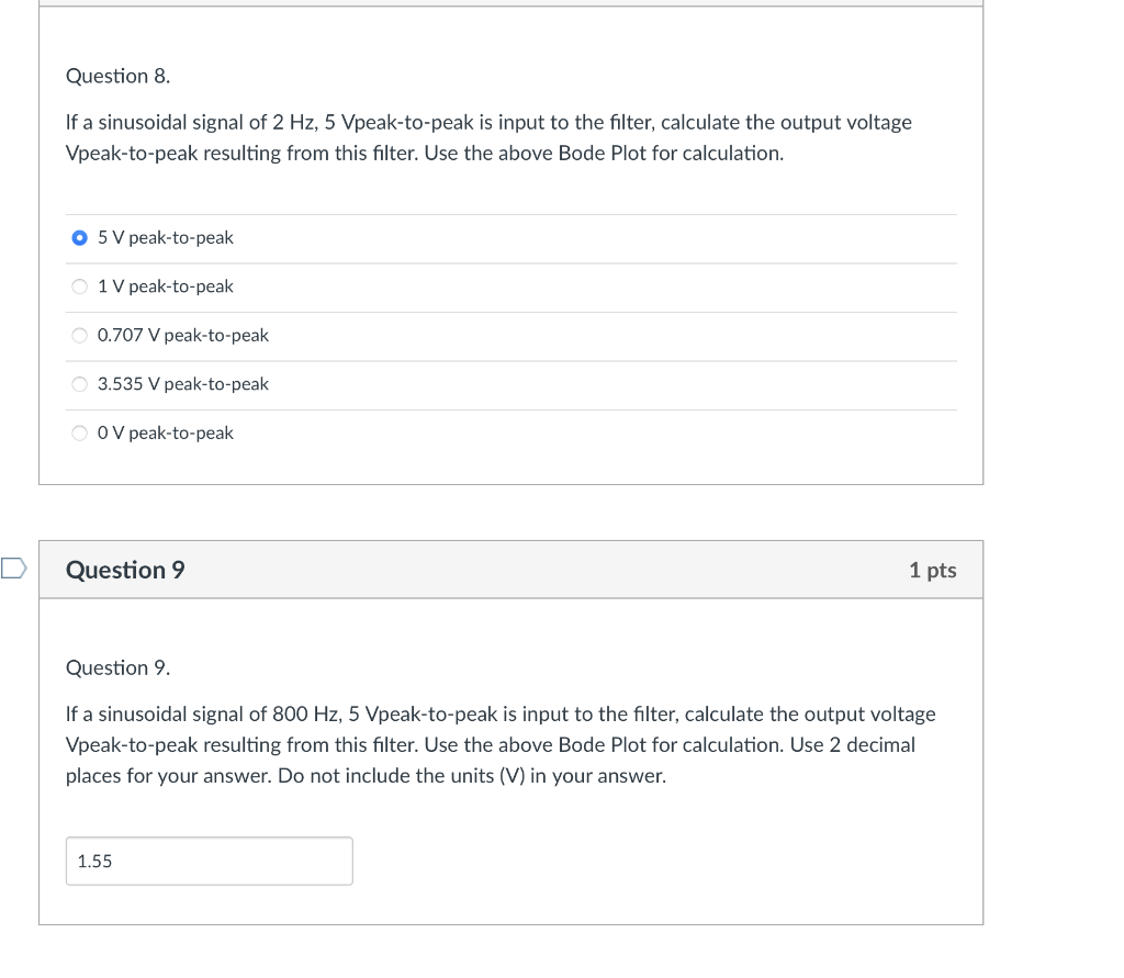 Solved Question 8. If a sinusoidal signal of 2 | Chegg.com
