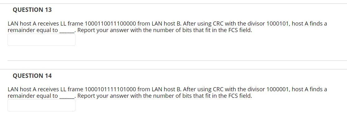 Solved LAN host A receives LL frame 1000110011100000 from | Chegg.com