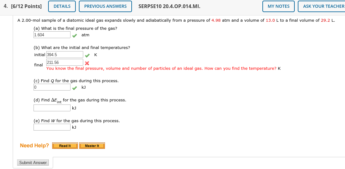 Solved 4. [6/12 Points] DETAILS PREVIOUS ANSWERS SERPSE10 | Chegg.com