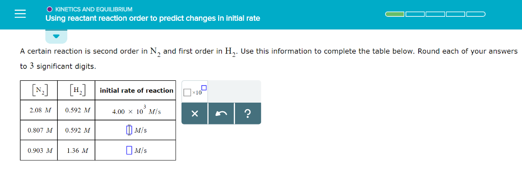 Solved O KINETICS AND EQUILIBRIUM Using reactant reaction | Chegg.com