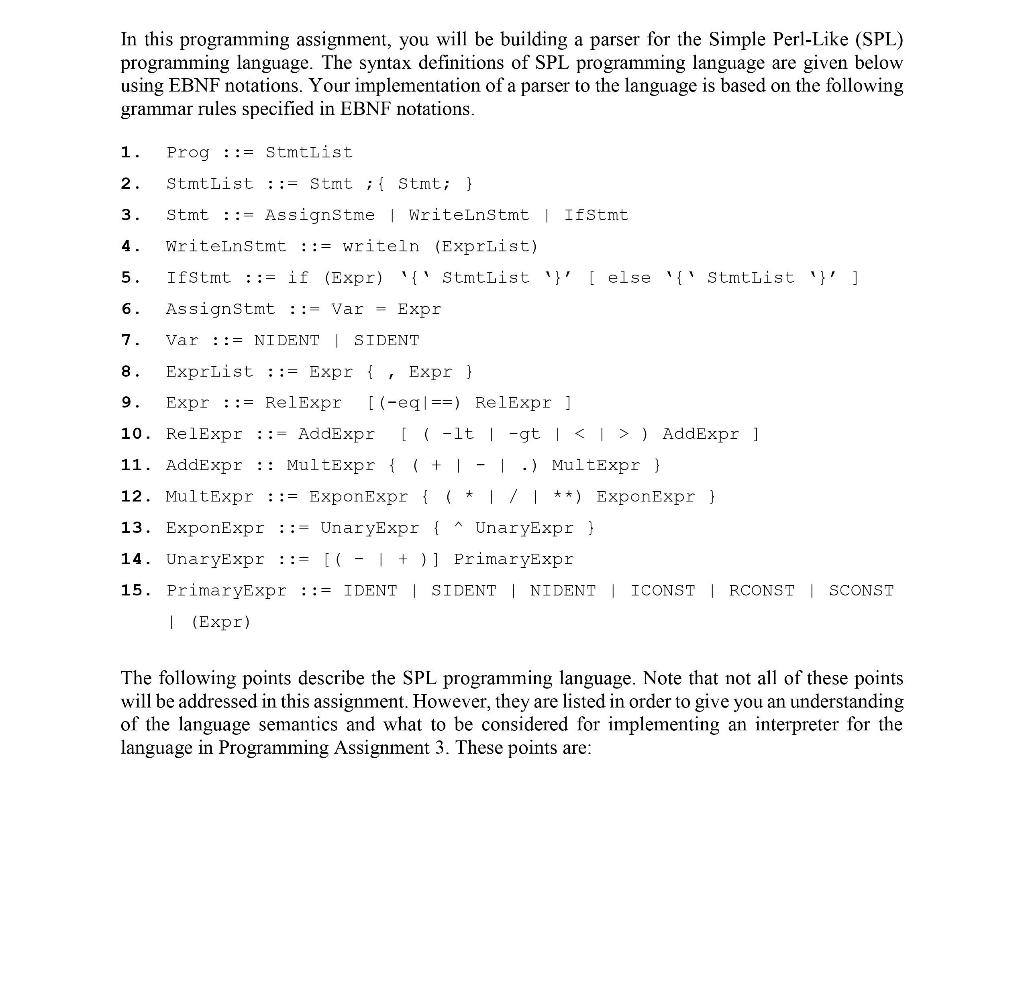 In this programming assignment, you will be building | Chegg.com