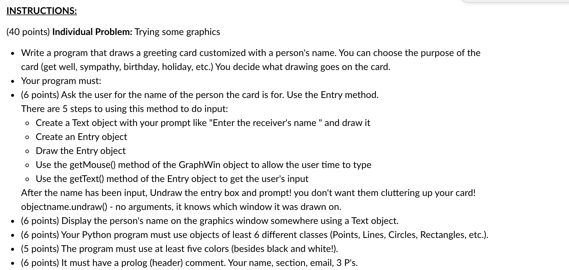 Solved INSTRUCTIONS: (40 points) Individual Problem: Trying | Chegg.com