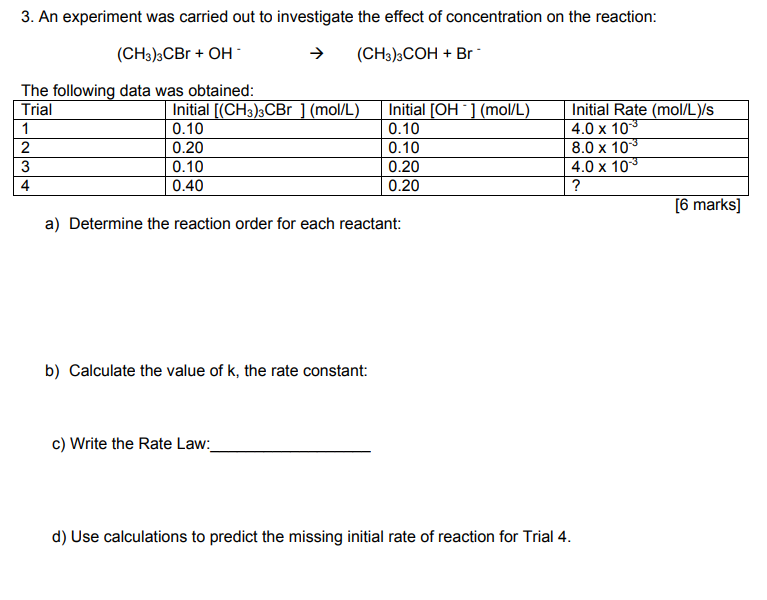 Solved 4. The following mechanism has been proposed for the | Chegg.com
