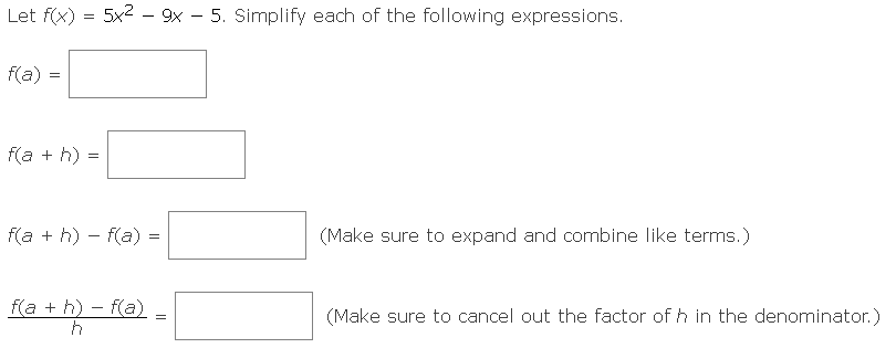Solved Let f(x)=5x2-9x-5. ﻿Simplify each of the following | Chegg.com