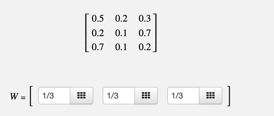 Solved (1 point) Find the vector of stable probabilities for | Chegg.com