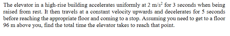 Solved The elevator in a high-rise building accelerates | Chegg.com