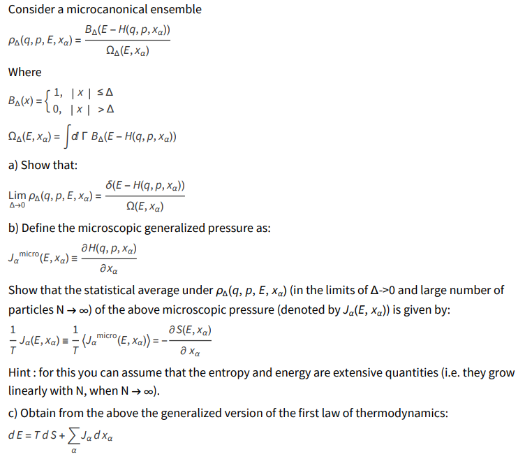Solved Consider a microcanonical ensemble | Chegg.com