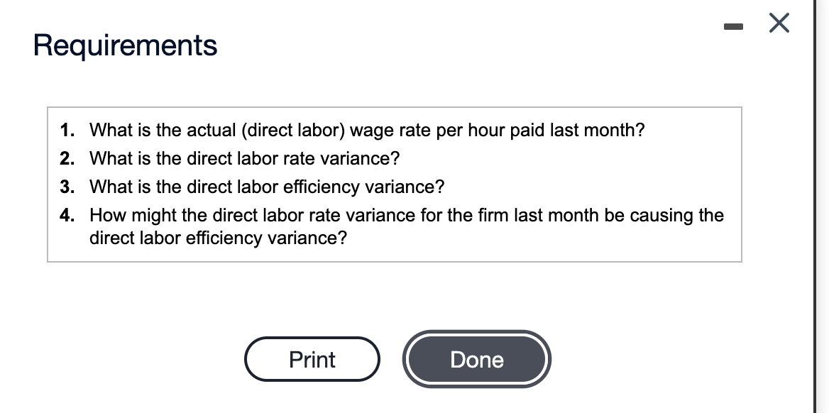Solved х Requirements 1. What is the actual (direct labor) | Chegg.com