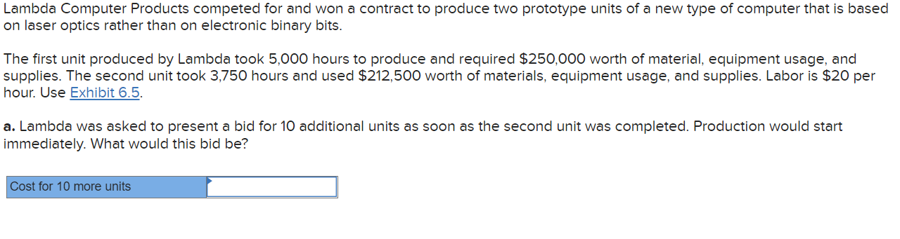 Solved Lambda Computer Products competed for and won a | Chegg.com