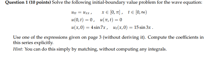 Solved Question 1 (10 points) Solve the following | Chegg.com