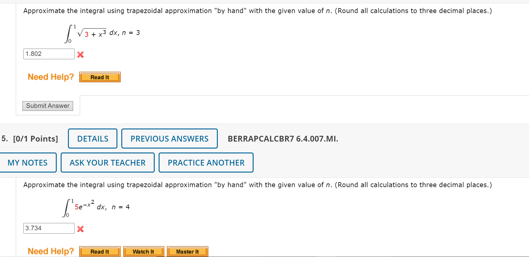 Solved Approximate the integral using trapezoidal | Chegg.com