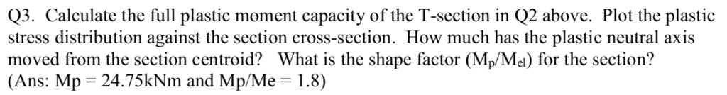 Solved Q3. Calculate the full plastic moment capacity of the | Chegg.com