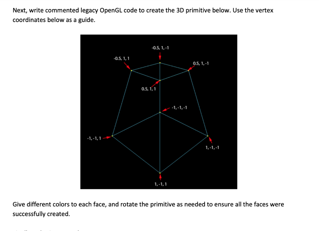 Next Write Commented Legacy Opengl Code To Create