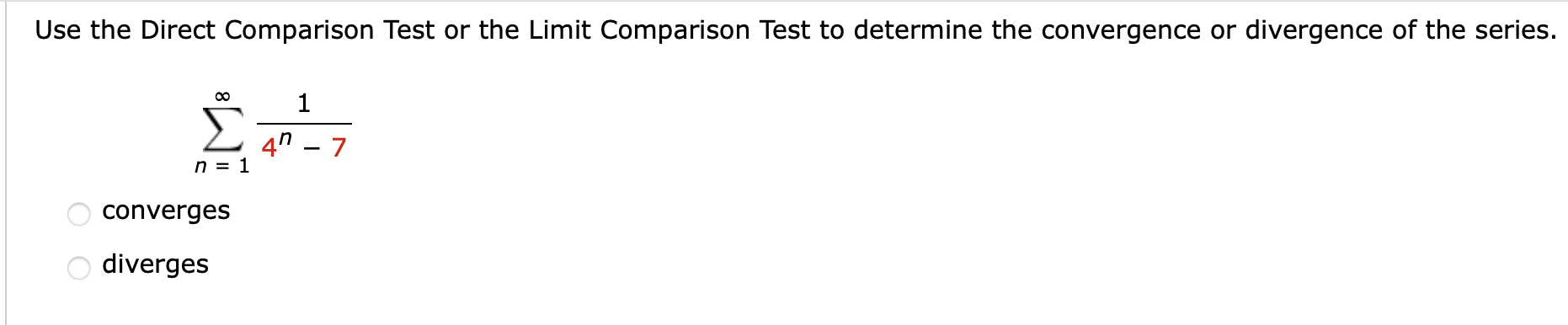 Solved Use the Direct Comparison Test or the Limit | Chegg.com
