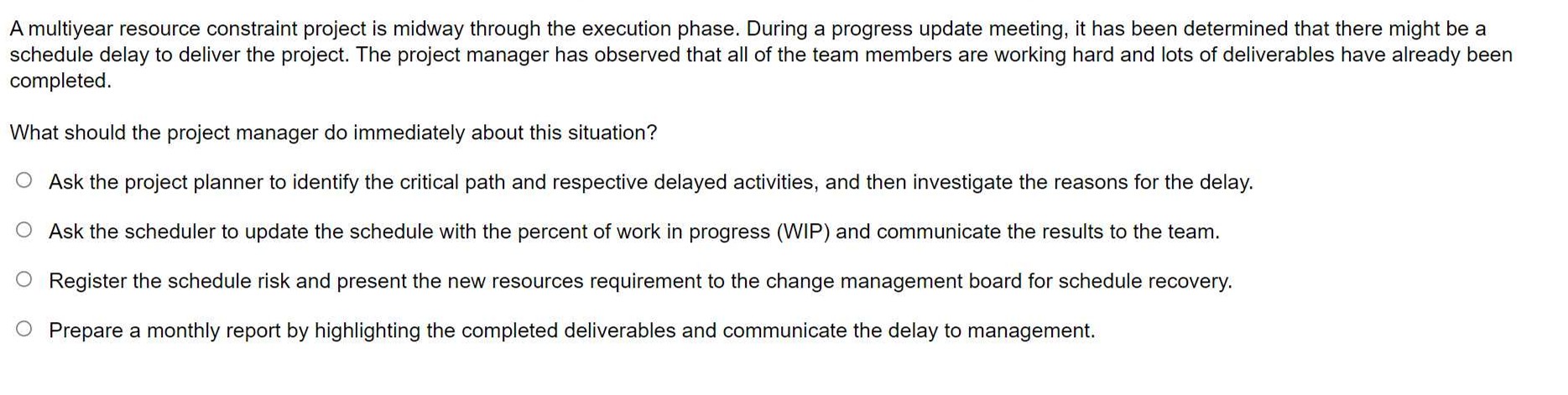 Solved A multiyear resource constraint project is midway | Chegg.com