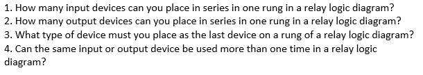Solved 1. How many input devices can you place in series in | Chegg.com