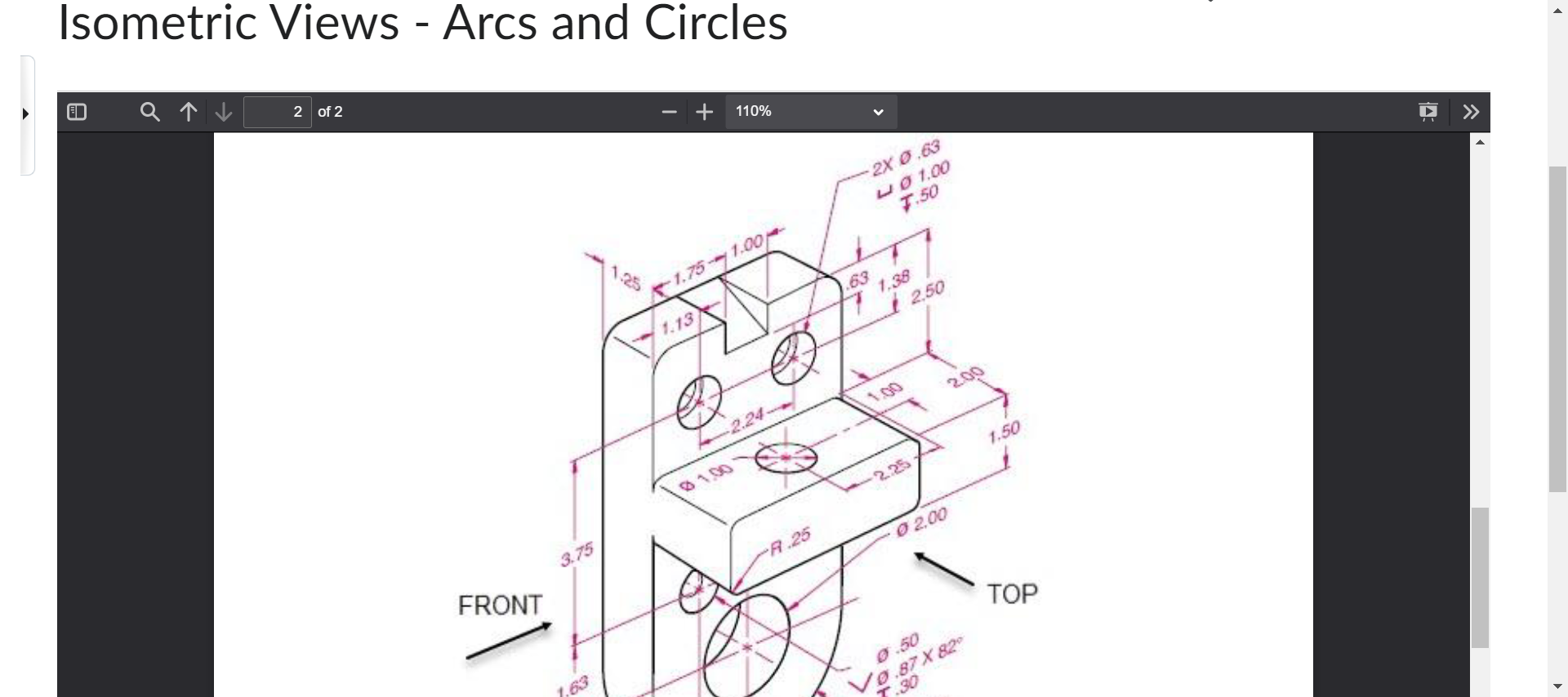 Solved Isometric Views - Arcs and Circles | Chegg.com