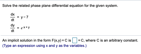 Solved Solve the related phase plane differential equation | Chegg.com