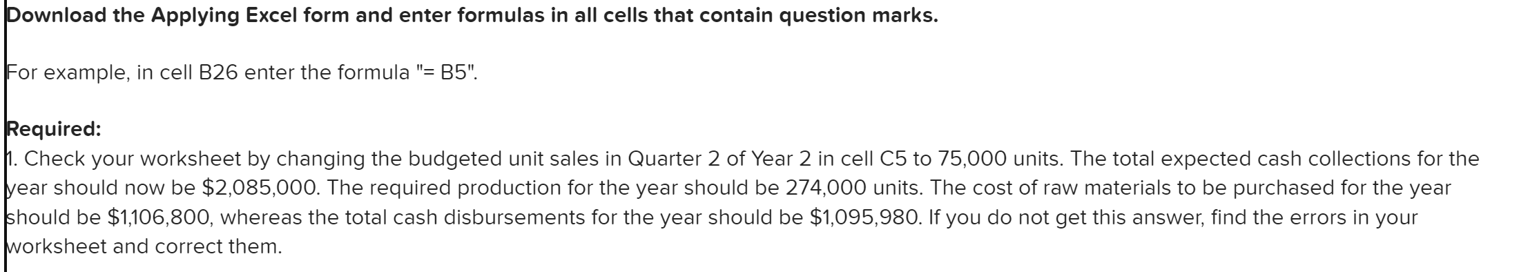 Solved Download the Applying Excel form and enter formulas | Chegg.com