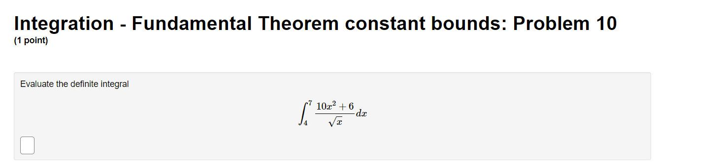 Solved Integration - Fundamental Theorem constant bounds: | Chegg.com