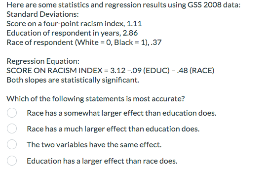 Solved Here are some statistics and regression results using | Chegg.com