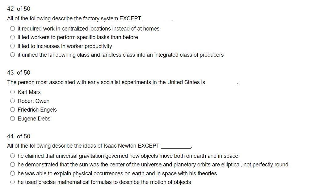 42 of 50 All of the following describe the factory | Chegg.com