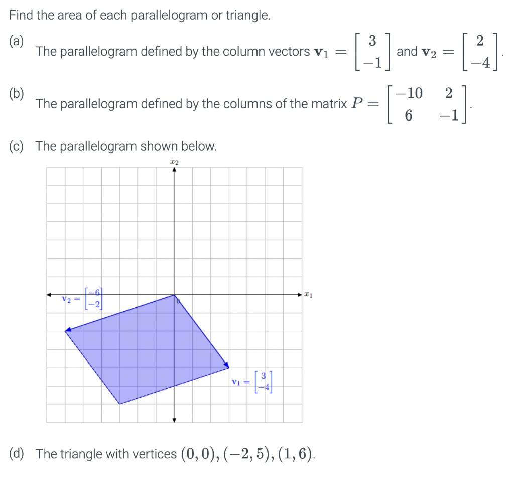 Solved Find the area of each parallelogram or triangle. (a) | Chegg.com