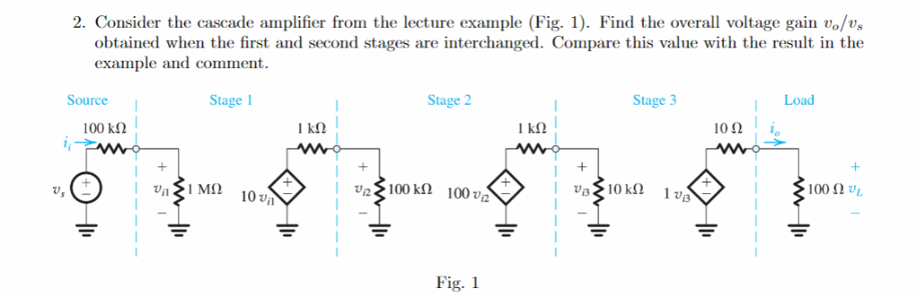 Solved 2. Consider the cascade amplifier from the lecture | Chegg.com