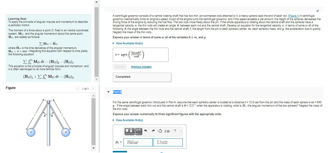Solved Leaming Goal: To apply the principle of angular | Chegg.com