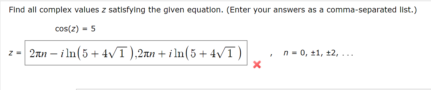 Solved Find all complex values z satisfying the given | Chegg.com