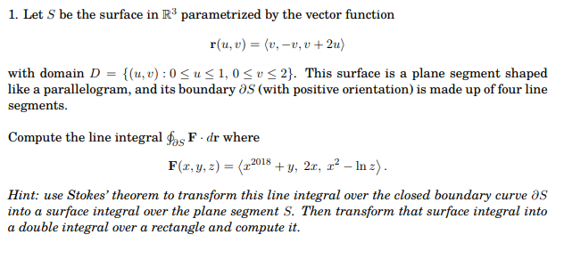 Solved 1. Let S be the surface in R3 parametrized by the | Chegg.com