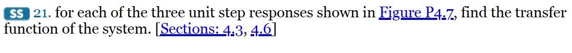 Solved For each of the three unit step responses shown in | Chegg.com