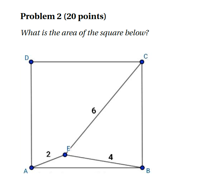 Solved Problem 2 (20 points) What is the area of the square | Chegg.com