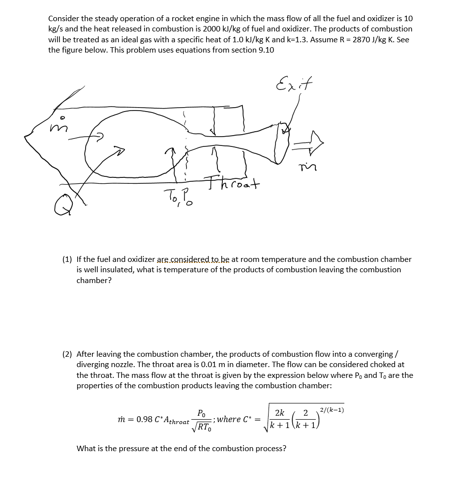 Consider the steady operation of a rocket engine in | Chegg.com