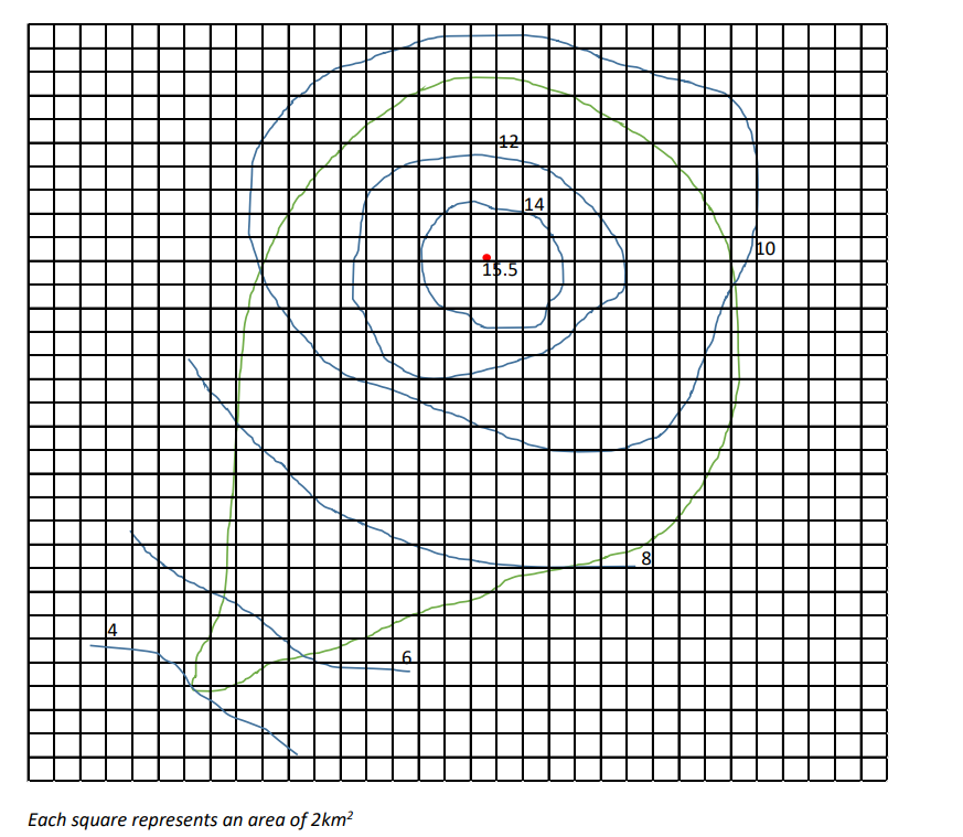 Solved A map of isohyets is shown in the figure below. Find | Chegg.com
