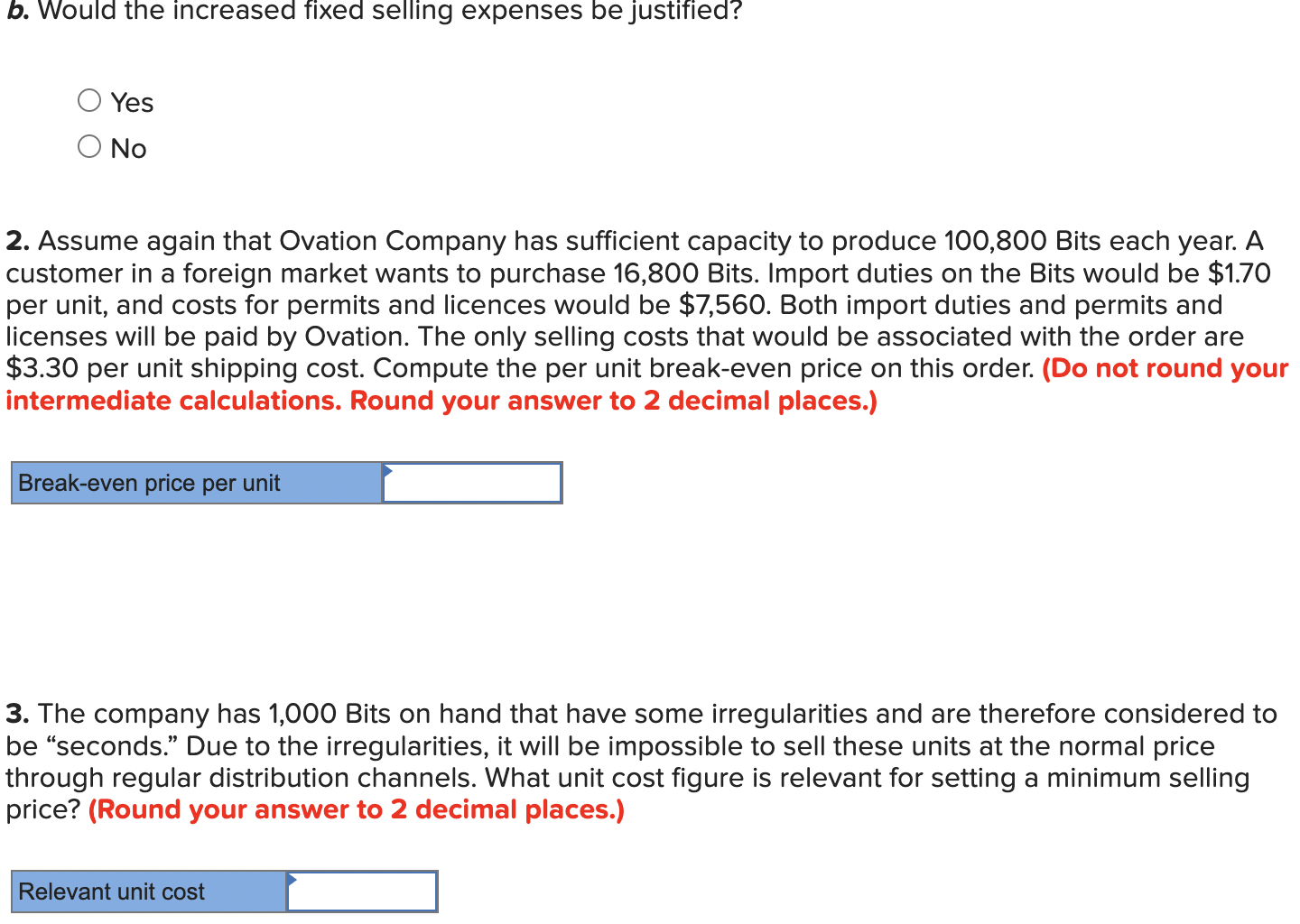 Solved Ovation Company has a single product called a Bit. | Chegg.com