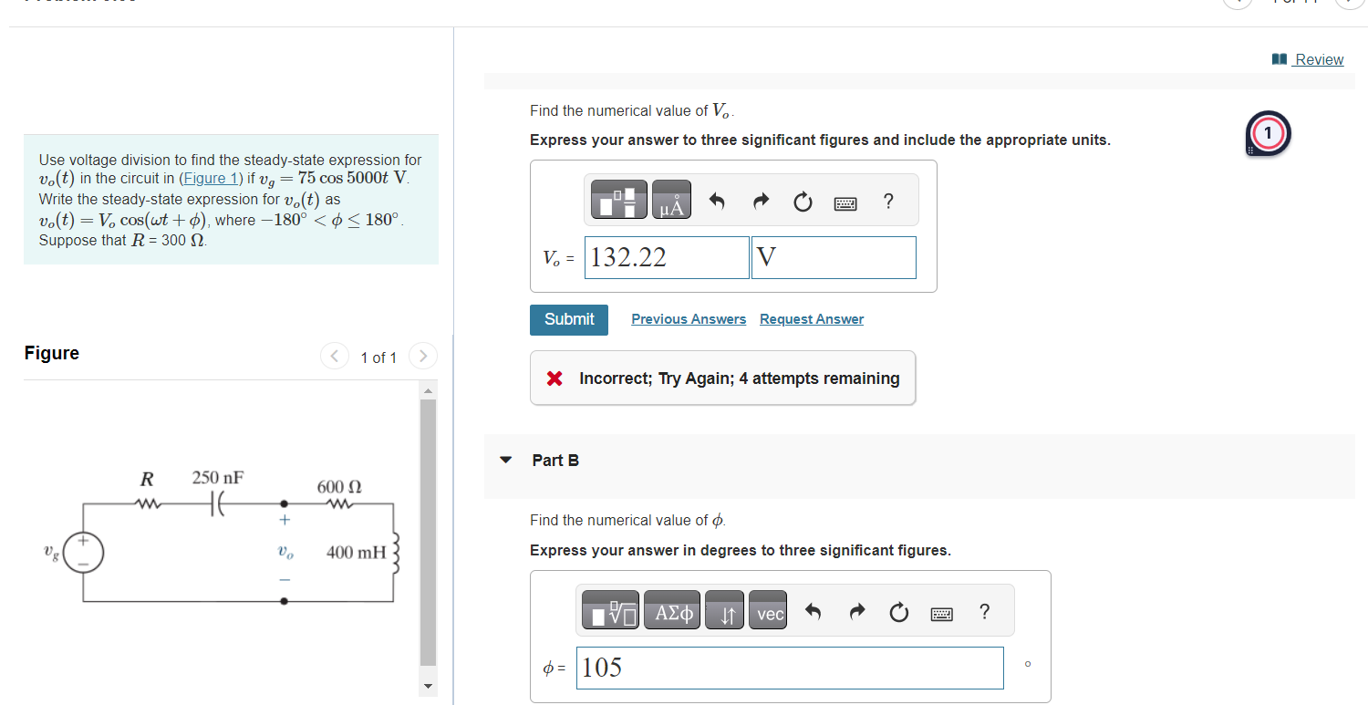 Solved Find the numerical value of Vo. Express your answer | Chegg.com