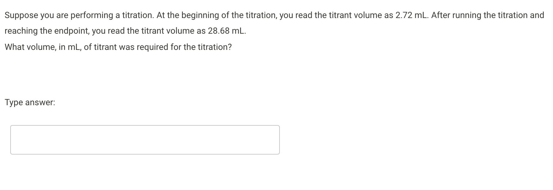 Solved Suppose you are performing a titration. At the | Chegg.com