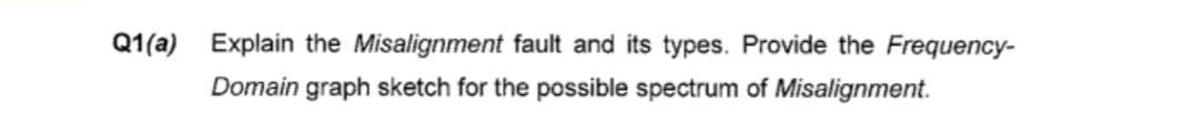 Solved Q1(a) Explain the Misalignment fault and its types. | Chegg.com