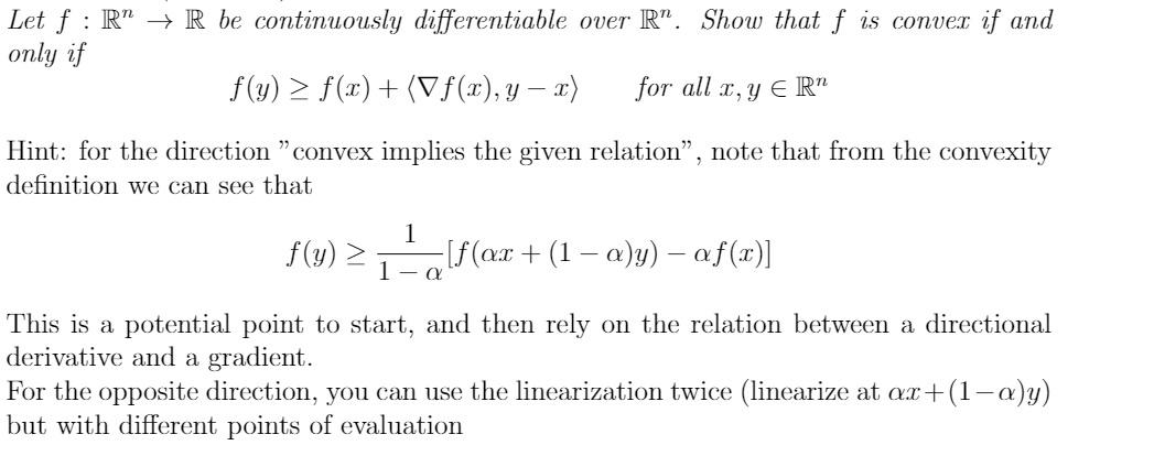Solved Let f:R" + R be continuously differentiable over R". | Chegg.com