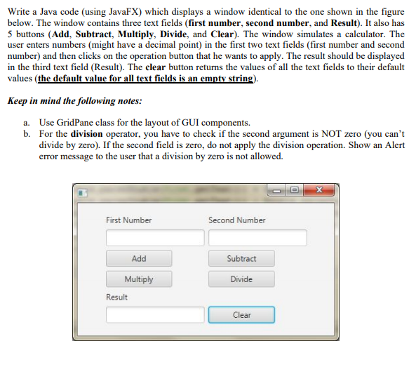 Solved Write a Java code (using JavaFX) which displays a | Chegg.com
