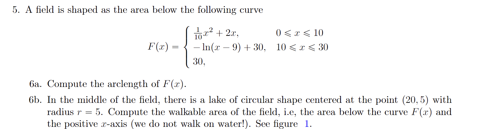 A field is shaped as the area below the following | Chegg.com