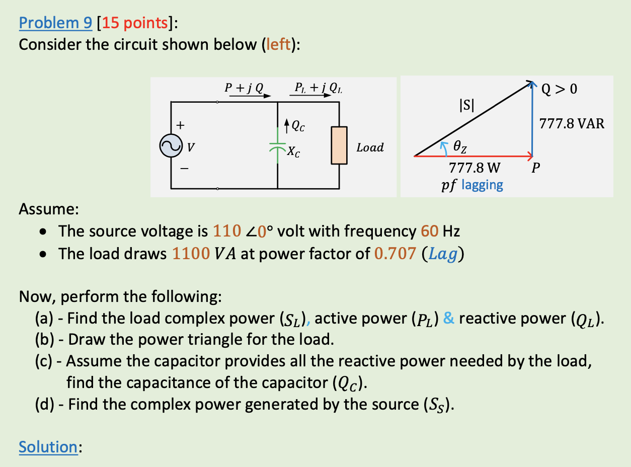 Solved Problem 9 (15 points]: Consider the circuit shown | Chegg.com