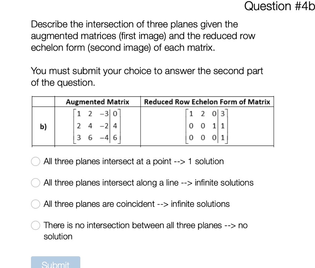 Solved Question #4b Describe the intersection of three | Chegg.com