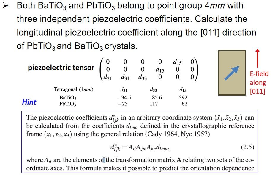 Solved Both BaTiO3 and PbTiO3 belong to point group 4mm with | Chegg.com