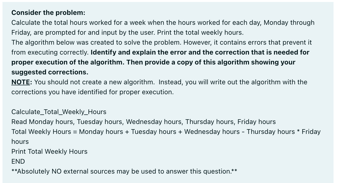 Solved Calculate the total hours worked for a week when the | Chegg.com